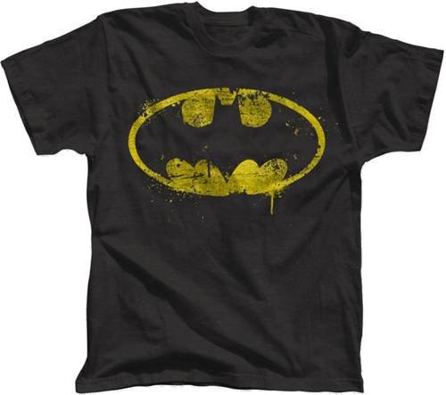 DC Comics Batman Drip Distressed Logo Mens Black T-shirt Tee | Buy