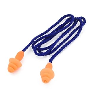 Orange Blue Nylon String Disposable Ear Plug Earplugs Noise Reducer ...