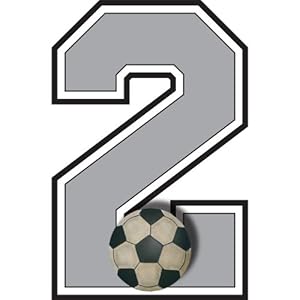Wall Number "2" Soccer Ball Jersey Numbers Varsity Uniform Vinyl ...