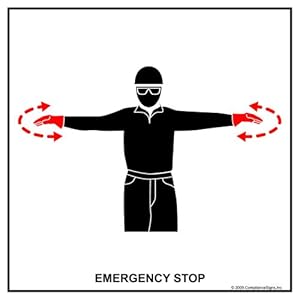 Amazon.com : Emergency Stop Label CRANE-410 Crane Hand Signals ...