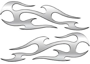 Amazon.com: Full Color Reflective Silver Flame Decals: Automotive
