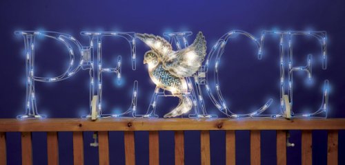 Lighted Peace Sign Wreath - FindGift.com