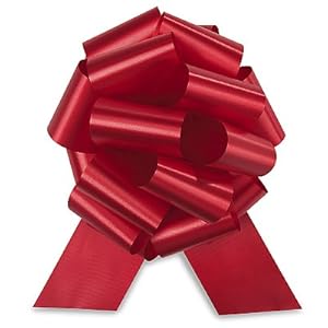 RED Pull String Bows - 8" Wide 20 Loops Set of 50 Extra Large Bows ...