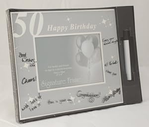 Happy 50th Birthday Signature Photo Frame: Amazon.co.uk: Kitchen & Home