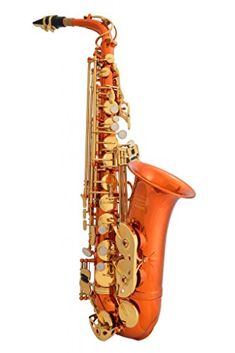 Lazarro Professional Orange-Gold Keys E-flat Eb Alto Saxophone Sax with ...