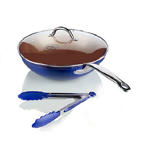 Simply Ming 13" Technolon+ Jumbo Wok with Lid ~ Imperial Blue Home ...