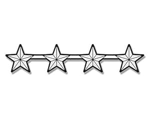 Amazon.com: 4 Star GENERAL Insignia Sticker (stars shaped rank logo ...