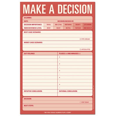 Make A Decision Notepad - FindGift.com