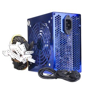 Amazon.com: Blue Star 650W 20+4-pin Blue LED Fan ATX Power Supply w ...