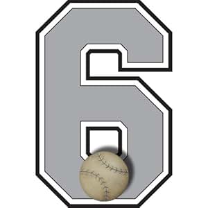 Amazon.com: Wall Number "6" Baseball Jersey Numbers Varsity Uniform ...