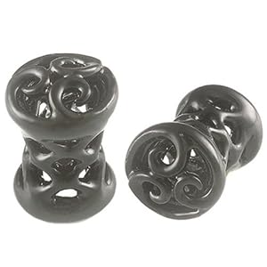 Amazon.com: 4g 4 gauge 5mm - Black Alloy Double Flared Flare Ear Large ...