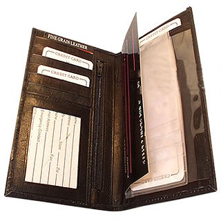 Leather Checkbook Wallet With Calculator | semashow.com