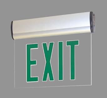 Edge Lit LED Exit Sign with Adjustable Housing- 2-circuit, Green ...