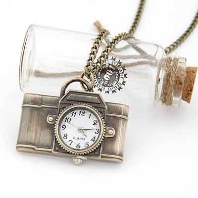 New Item Alert! Bronze Vintage Style Camera Analog Clock Pocket Watch ...