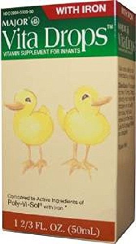 2 Pack Poly Vita Drops With Iron Multivitamin Supplement Infants ...