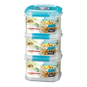 Amazon.com: Lock&Lock BPA Free Rectangular Stackable Container Set with ...