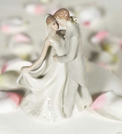 Elegant White Wedding Cake Toppers