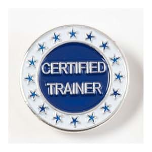 Certified Trainer Lapel Pin (silver & blue): Amazon.co.uk: Office Products