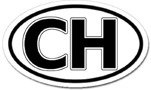 Amazon.com: Switzerland CH Swiss Car Bumper Sticker Decal Oval Black ...