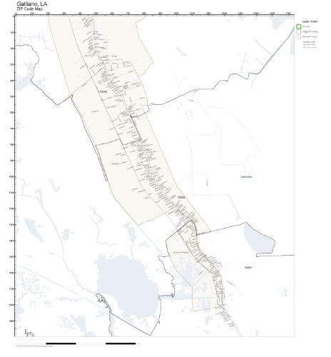 Zip Code Wall Map Of Galliano La Zip Code Map | Desertcart Cyprus