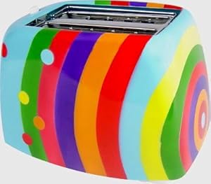 Amazon.com: Pylones Rainbow Stripe 2-Slice Toaster, Multi-colored ...