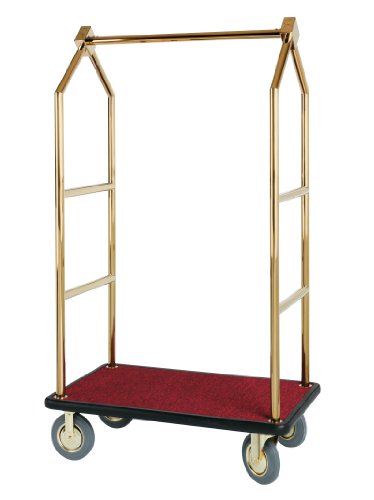 HOTEL LUGGAGE CARTS: Modern Bellhop Bellman's Cart- Titanium Gold Finish