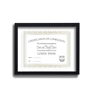 Amazon.com - Adeco Luxury Black Wood Double Glass Floating Certificate ...
