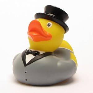 Amazon.com : Rubber Duck Groom in a gray suit : Baby