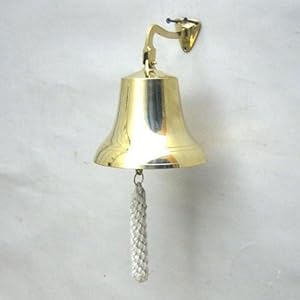 Amazon.com : Six Inch Indoor/outdoor Brass Bell with Wall Mount ...