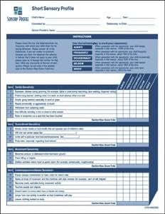 Amazon.com: 25 Additional Short Sensory Sheet For Sensory Profile ...