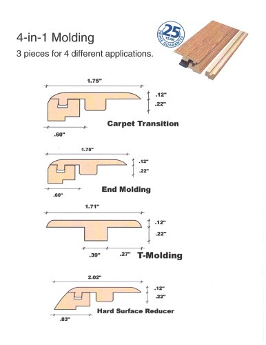 Pergo 36319 SimpleSolutions 4-in-1 Molding, 78.7-Inches Long, Hudson ...