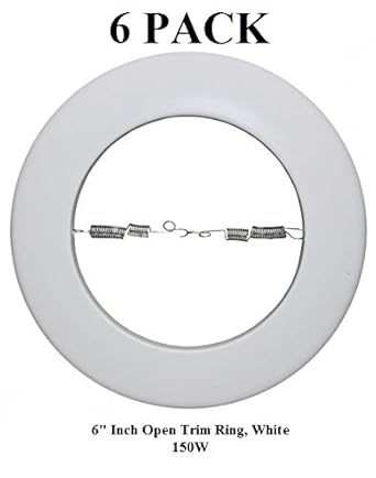 6" INCH OPEN TRIM RING WHITE BR40 PAR38 150 WATT REPLACES HALO 401P - 6 ...