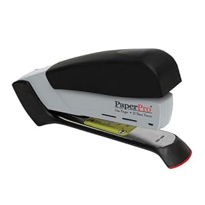 Amazon.com : PaperPro One-Finger 20 Sheet Desktop Stapler, Black/Gray ...