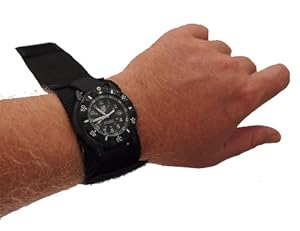 Amazon.com : Black Tactical Nylon Polypro Covered Velcro Watch Band ...