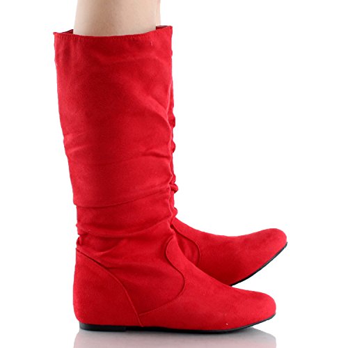 West Blvd Saigon Slouch Slouch Boots, Red Suede, 9 Apparel Accessories ...