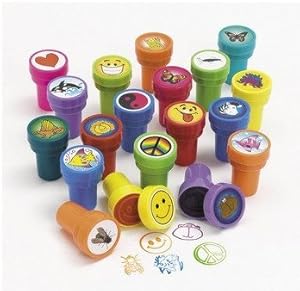 Game / Play 50 Assorted Plastic Stamps, kit, rubber, stamping, greeting ...