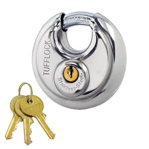 Heavy-Duty 2-3/4" 70mm Disc Padlock Cut-Resistant Short Shackle ...