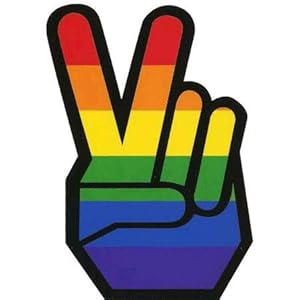 Rainbow Peace Sign Fingers Gif