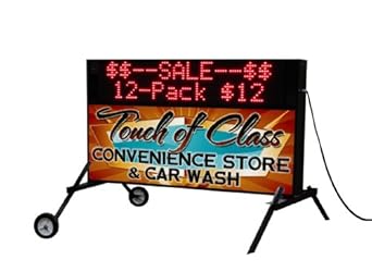 Outdoor Signs PLED100C Portable Sign with Double-Sided LED Electronic ...