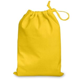Yellow Medium 100% Cotton Drawstring Bag 25x35cm - ideal for Gift bags ...