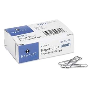 Paper Clips, Size 1, Regular, .033 Wire Gauge, 100/BX, SR: Amazon.co.uk ...