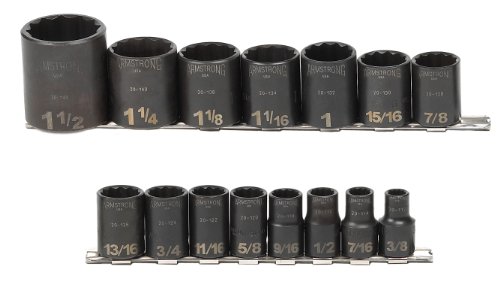 Armstrong 20-650 1/2-Inch Drive 12 Point Black Oxide Socket Set 15 ...