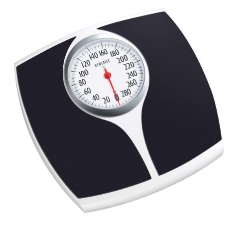 → Homedics Classic Style Mechanical Scale In White with A Black Mat ...