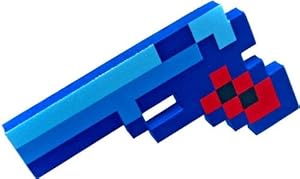 Amazon.com: 8 Bit Pixelated Blue Diamond Foam Gun Toy 10": Toys & Games