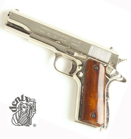Replica M1911 .45 Caliber Automatic Pistol Nickel Finish Review,For ...