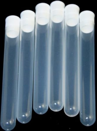 Plastic Polypropylene Test Tubes 13x100mm, w/Caps:pk/100: Science Lab ...