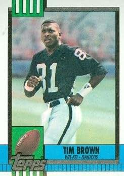 Amazon.com: Tim Brown Football Card (Los Angeles Raiders) 1990 Topps ...