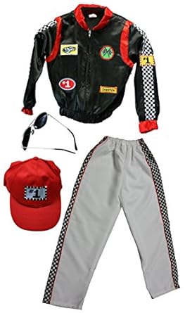 Amazon.com: DressUp Race Car Driver Outfit Size 4-10 Black [507] (Y1MC ...
