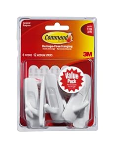 Amazon.com: Command Medium Hooks, White, 6-Hook: Home Improvement