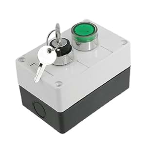 Amazon.com: AC 220V Green Light 3 Position Key Lock Momentary Push ...